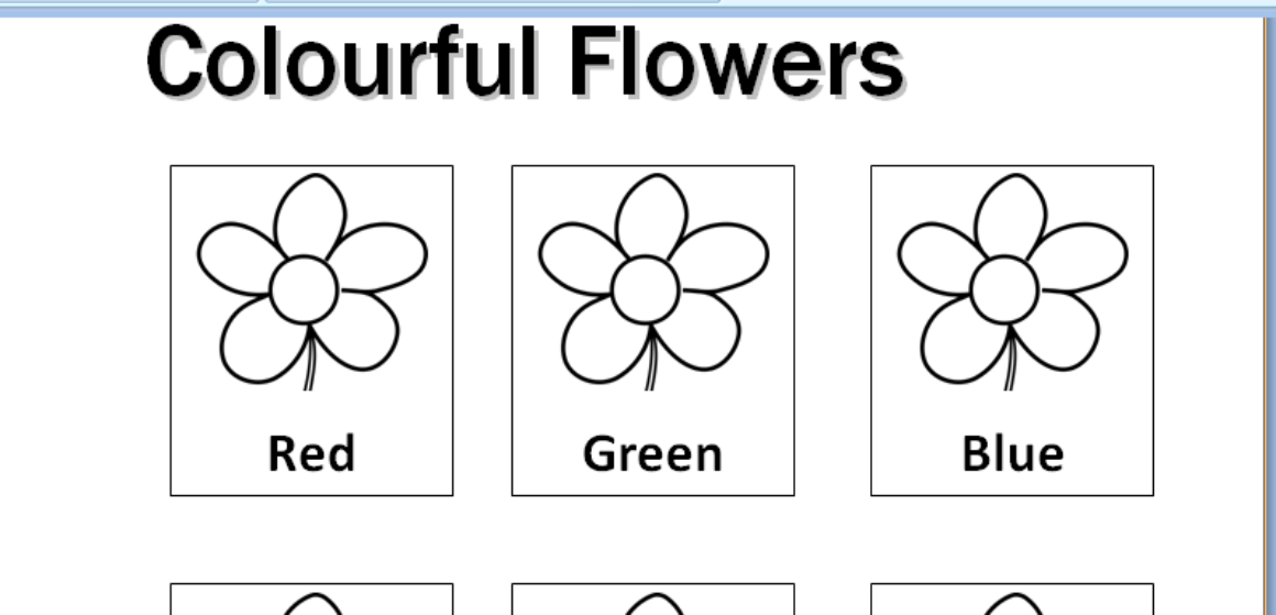 Colourful Flowers Worksheet for Kindergarten - Your Home Teacher