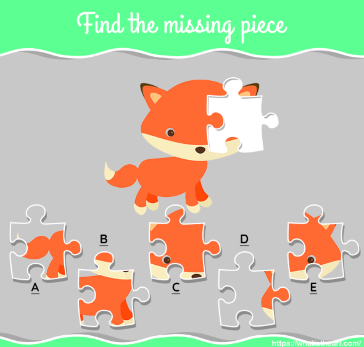 Find the Missing Piece - Fox picture - Your Home Teacher