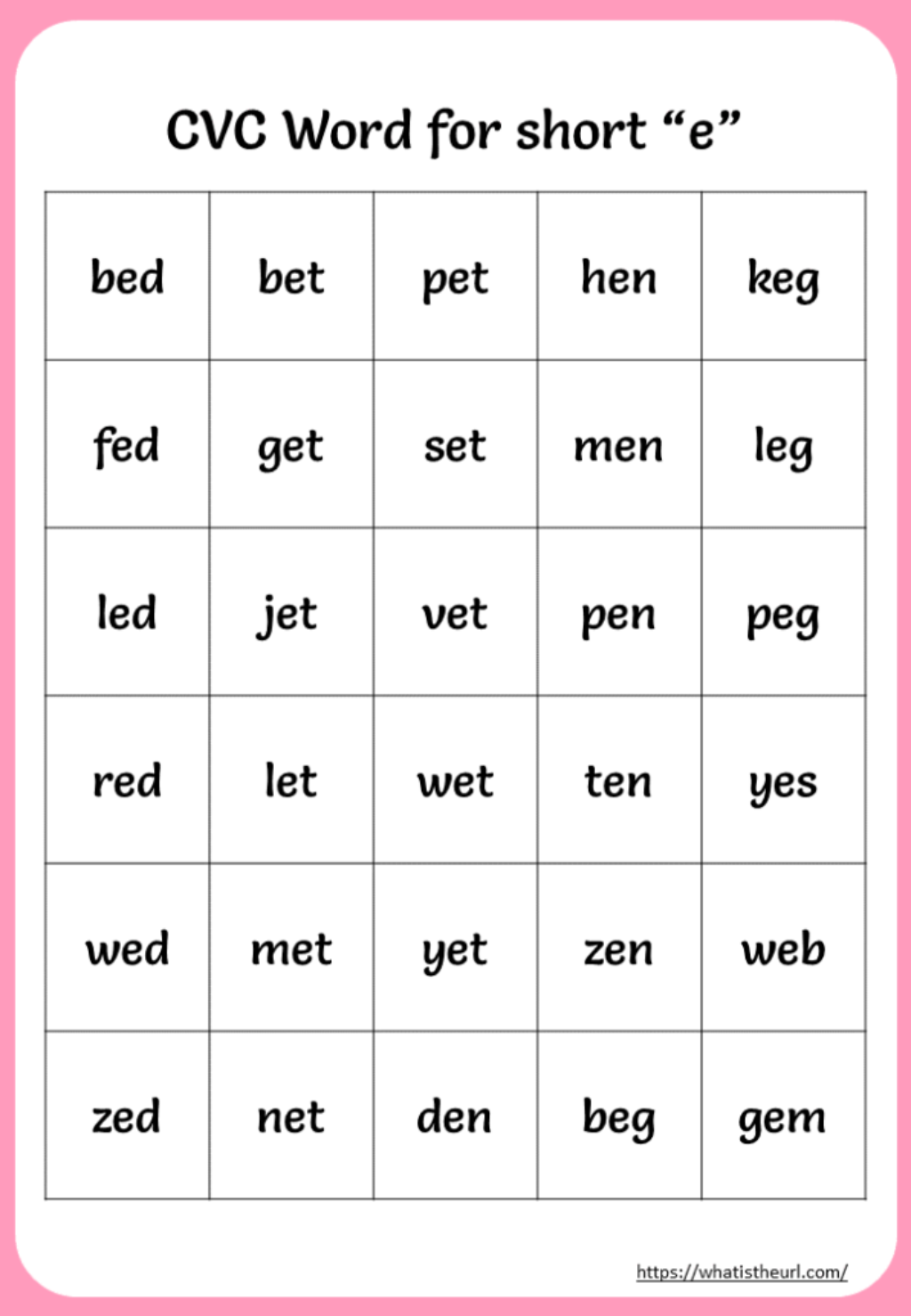 Printable CVC Words For Short e Your Home Teacher printable-cvc-words-for-short-e-your-home-teacher