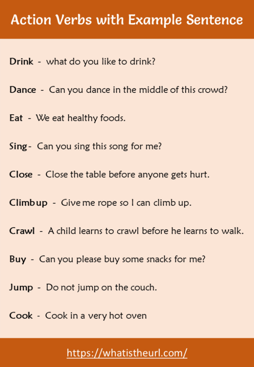 Action verbs with example sentence Your Home Teacher Action verbs with example sentence Your Home Teacher