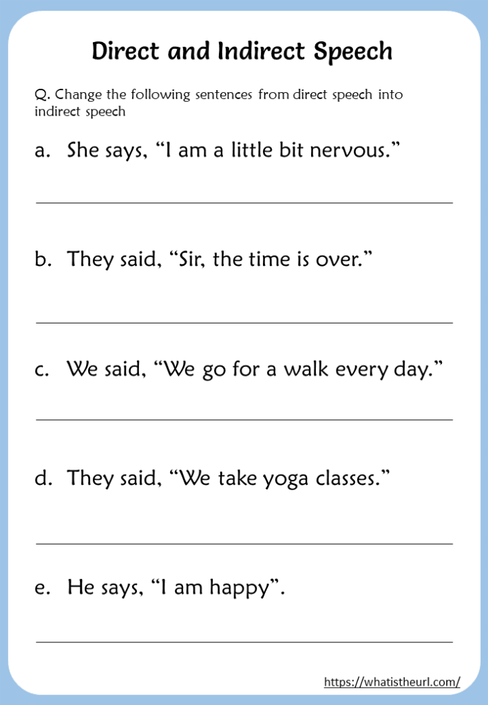 Direct Indirect Speech Worksheets For 5th Grade Your Home Teacher Direct Indirect Speech Worksheets For 5th Grade Your Home Teacher