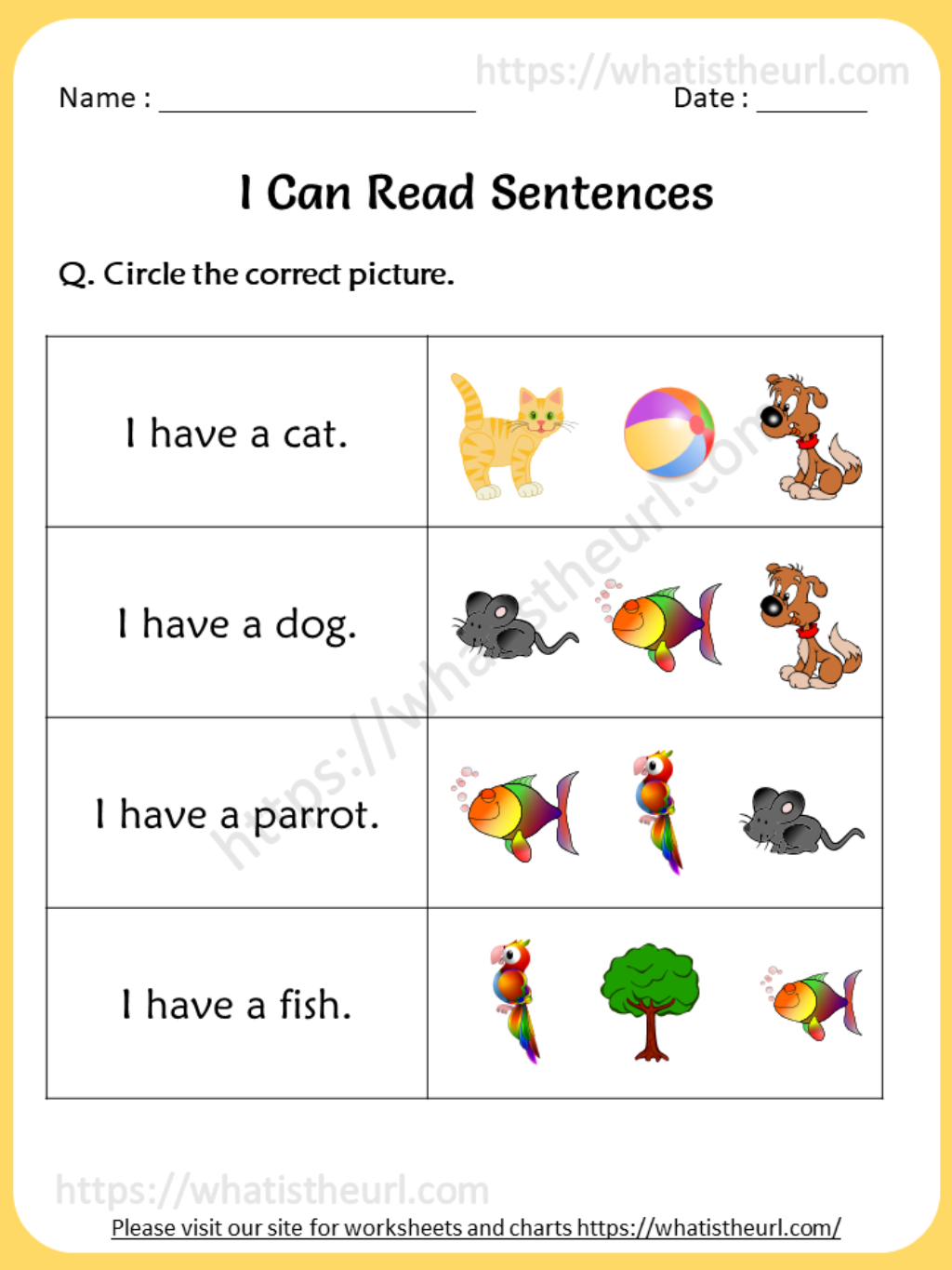 I Can Read Sentences Worksheets - Your Home Teacher