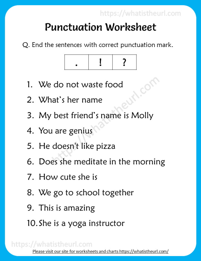 Punctuation Worksheets for 2nd Grade - Your Home Teacher
