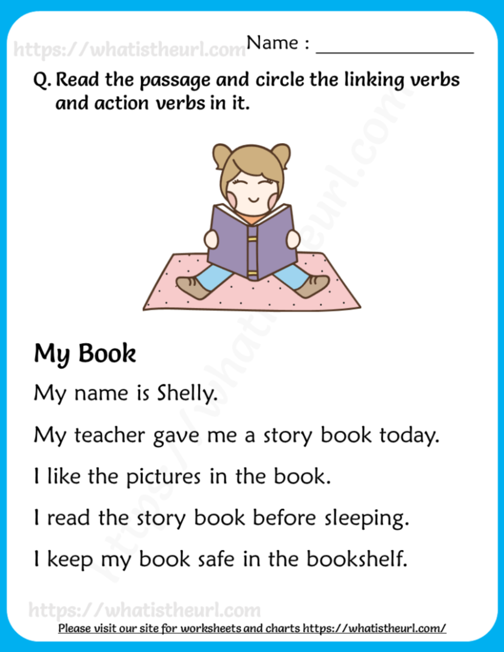 Read the passage and circle the verbs For Grade 2 - Your Home Teacher