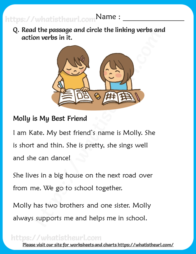 Read the passage and circle the verbs For Grade 3 - Your Home Teacher