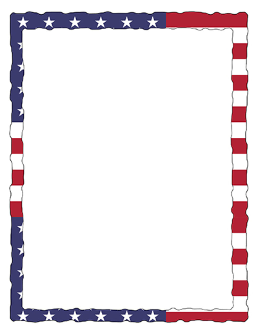 Letter size US Flag Page Borders and Ribbon Decor - Your Home Teacher