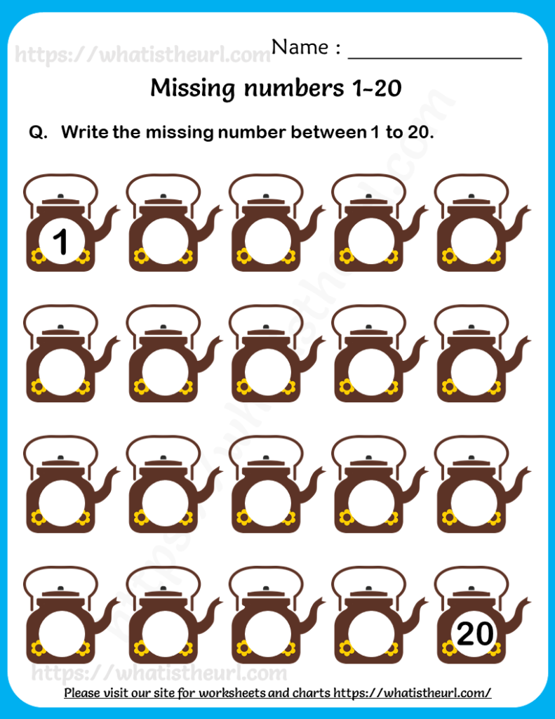 Find the Missing Numbers Worksheets for Grade 1 - Your Home Teacher