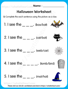 Halloween Worksheets for Grade 1 - Your Home Teacher