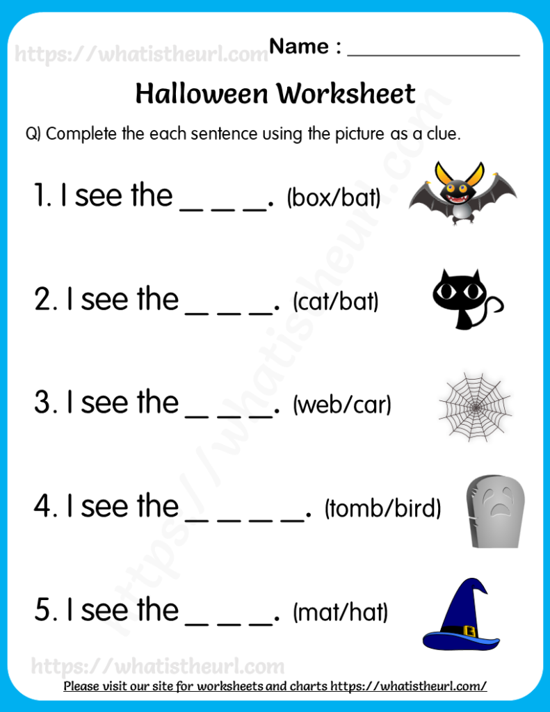 Halloween Worksheets for Grade 1 - Your Home Teacher