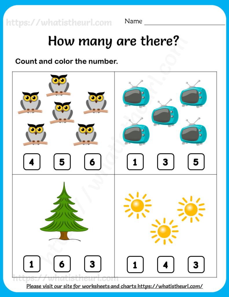 Learning to Count (1 to 10) Worksheets For Grade 1 - Your Home Teacher