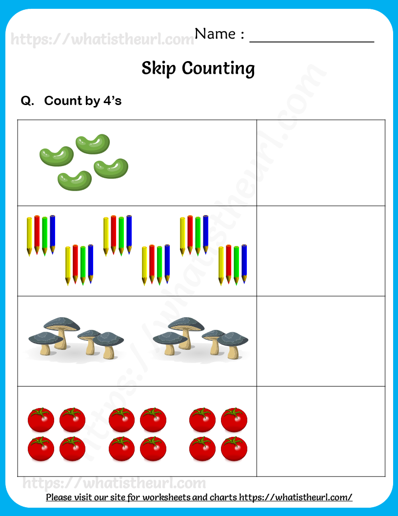 Skip counting worksheet for grade 1 4 Your Home Teacher