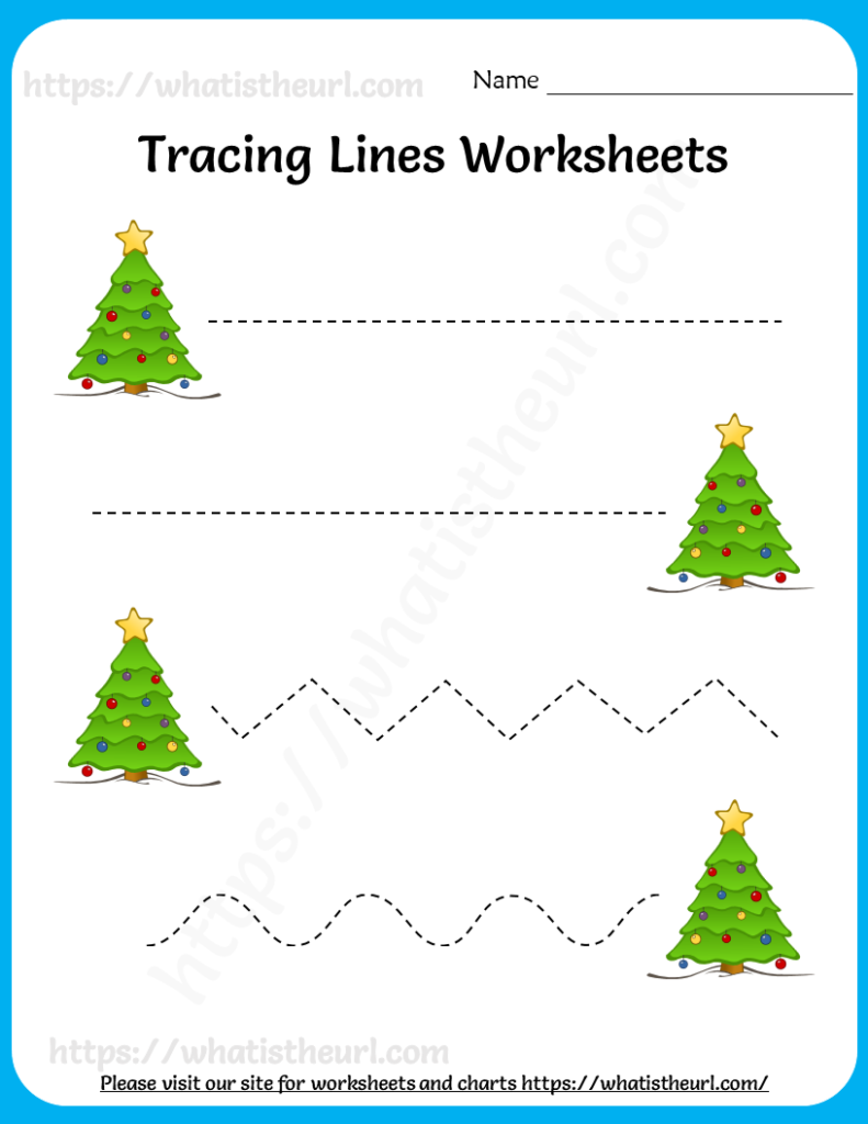 Line Tracing Worksheets(Christmas Theme) for Handwriting Practice ...
