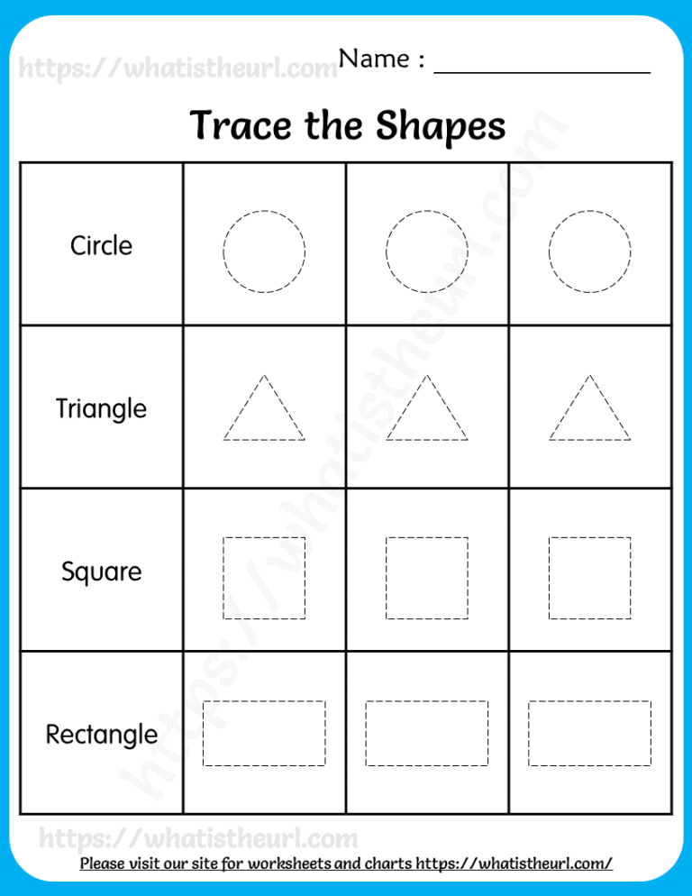 Trace the Shapes Worksheets for Kids - Your Home Teacher