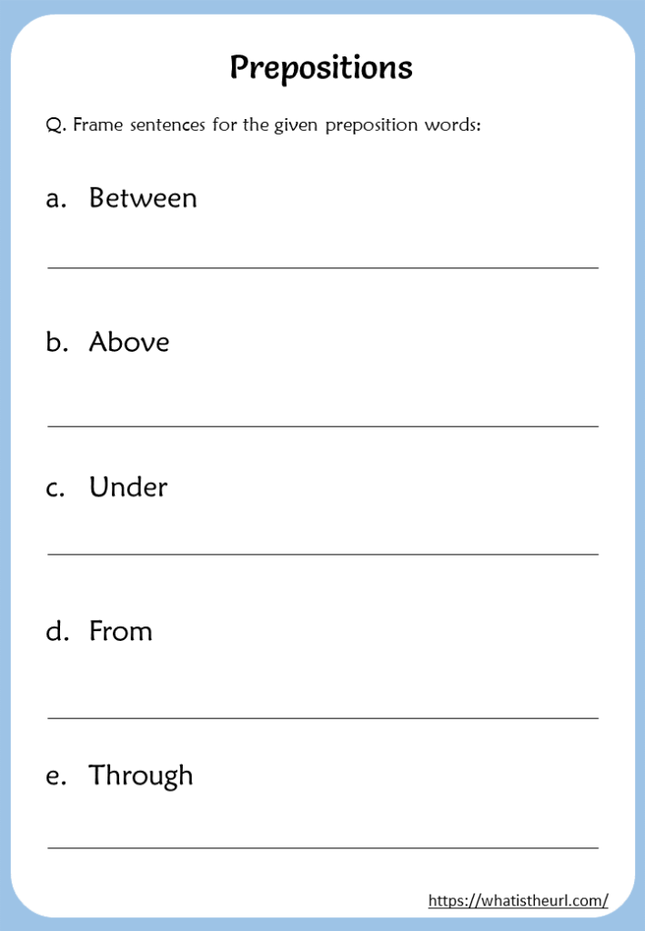 Making Sentences with Prepositions – Worksheets For Grade 6 - Your Home ...