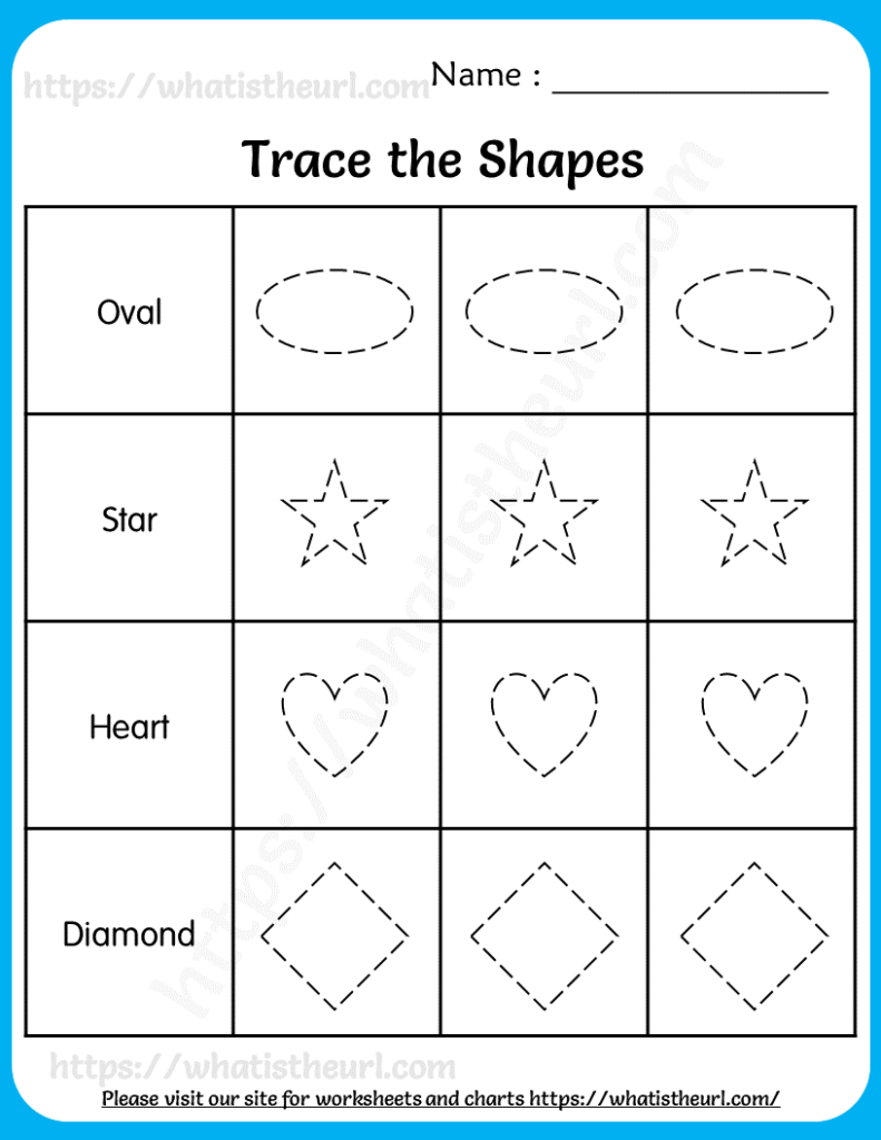 Trace the Shapes Worksheets for Kids - Your Home Teacher