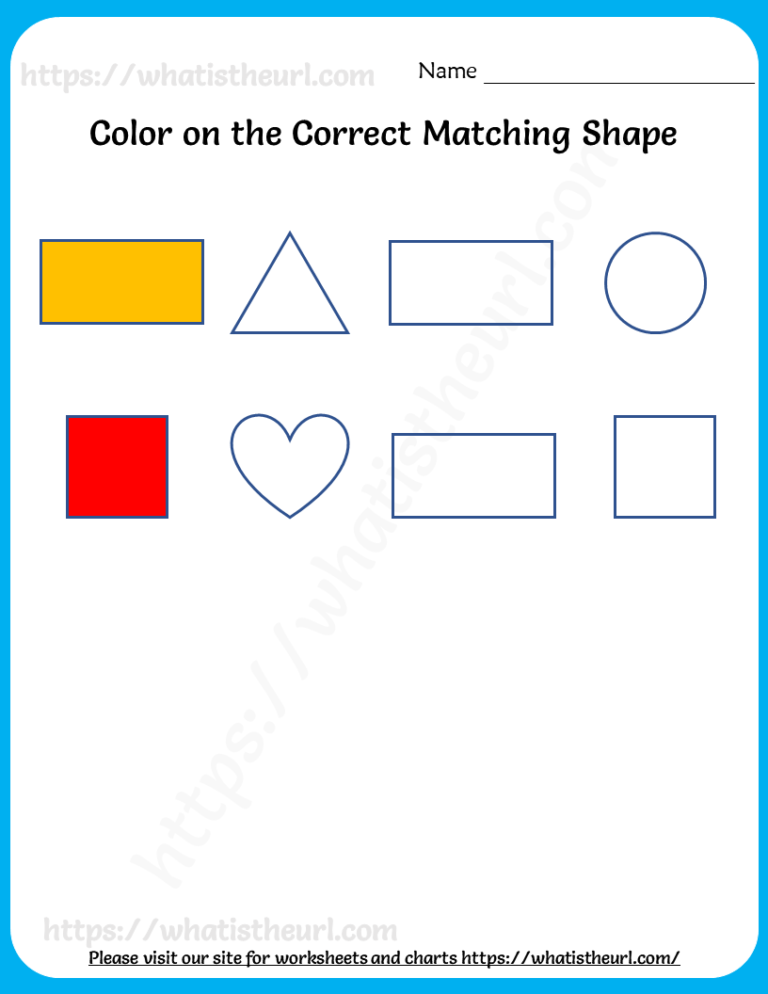 Shape Worksheet - Color on the Correct Matching Shape For Pre ...