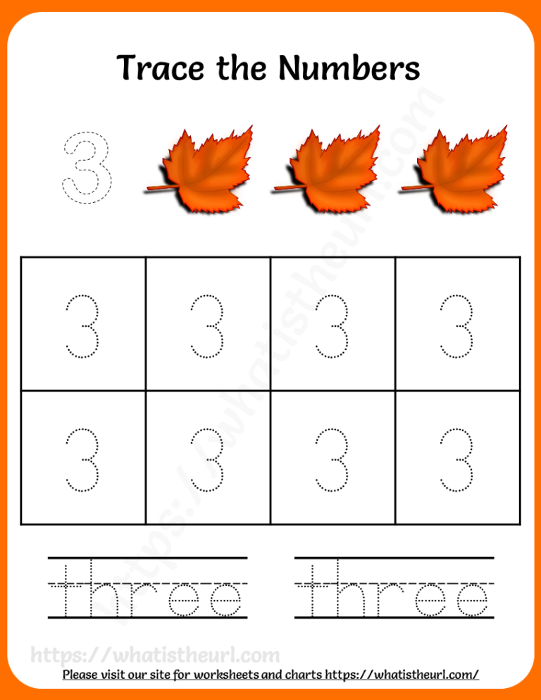 Tracing Numbers and Words Worksheets for Grade 1 - Your Home Teacher
