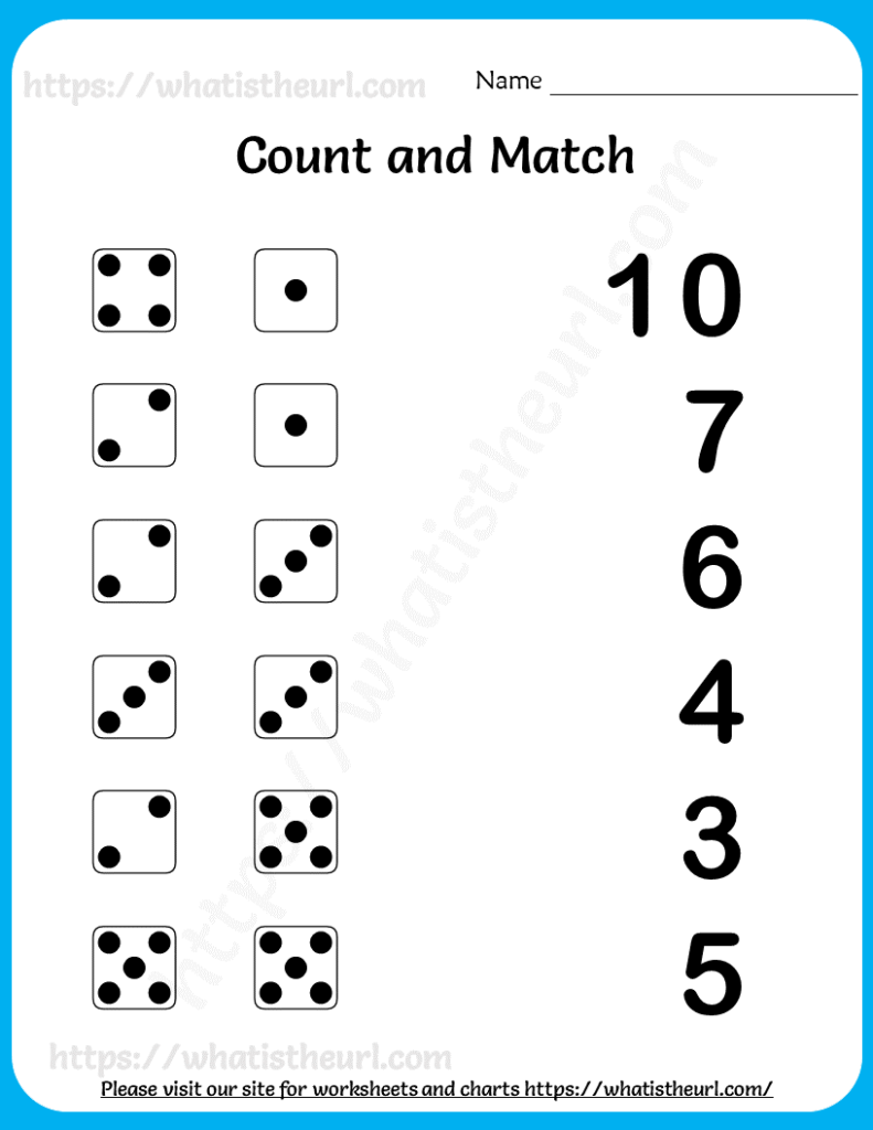 Learning to Count (1 to 10) with Count and Match Worksheets for Pre ...