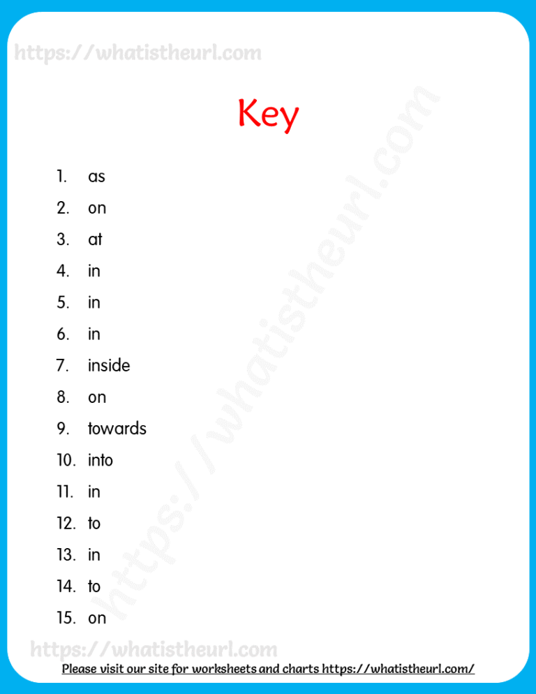 Prepositions Worksheets for Grade 5 - Your Home Teacher