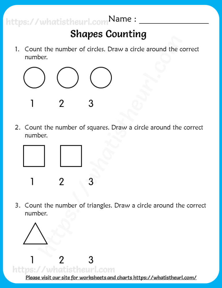 Shapes Counting Worksheets for Pre-Kindergarten - Your Home Teacher