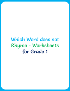 Find the Word that does Not Rhyme - Worksheets for Grade 1 - Your Home ...