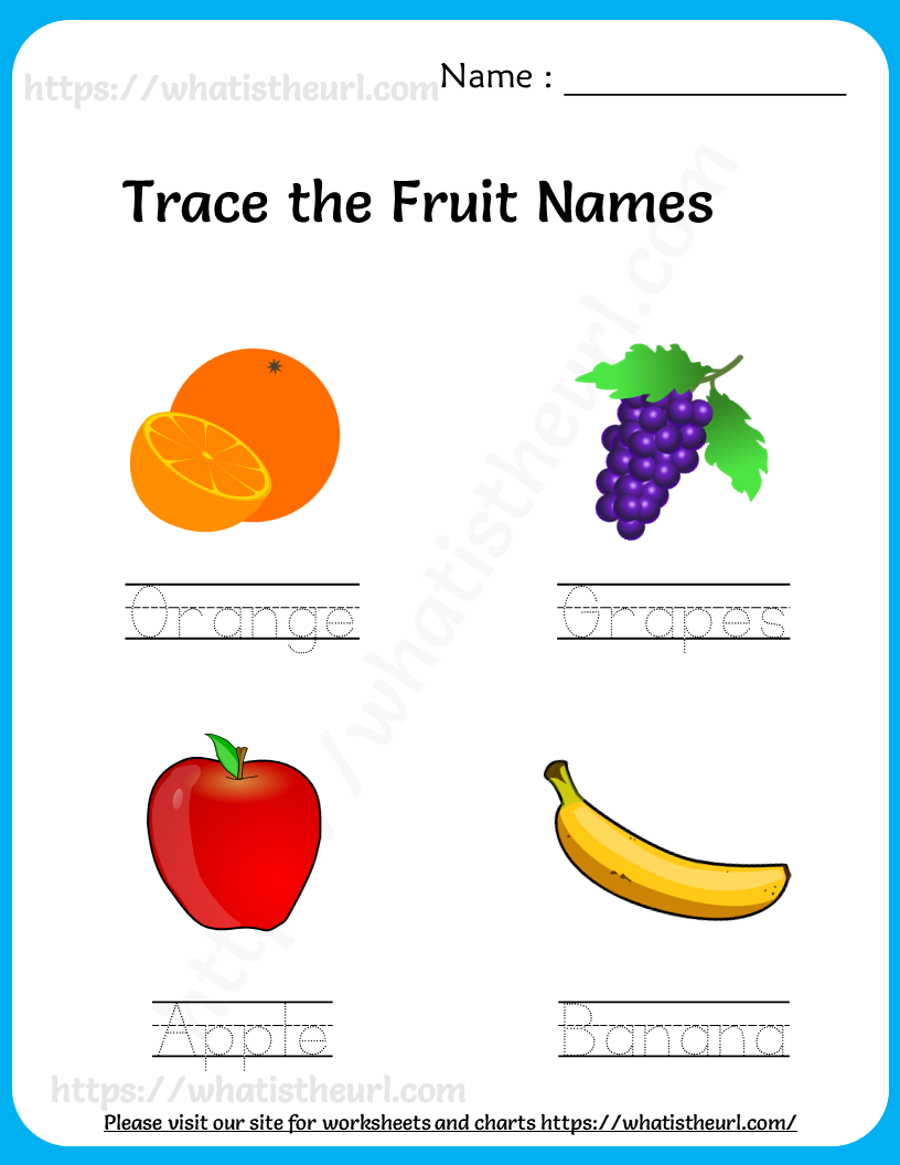 Trace The Fruit Names Worksheets For Kids Your Home Teacher Trace The Fruit Names Worksheets For Kids Your Home Teacher