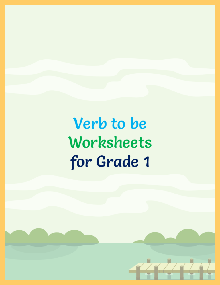 Verb to Be Worksheets with Colorful Images for Grade 1 - Your Home Teacher