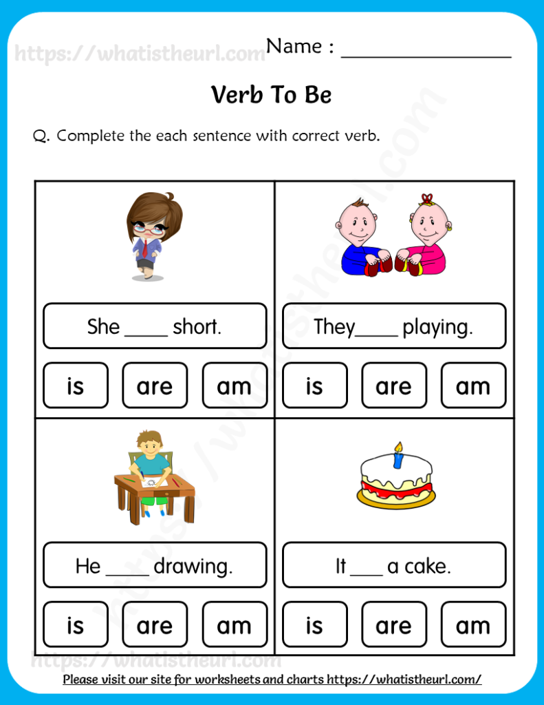Verb to be Worksheets for Grade 1 - Your Home Teacher
