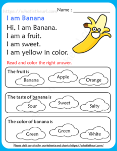 Reading Comprehension on Banana for Grade 1 - Your Home Teacher