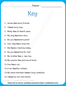Have or Has Worksheets for Grade 1 and 2 - Your Home Teacher