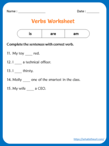 is, am and are worksheets - Your Home Teacher