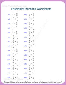 Equivalent Fractions Worksheets for Grade 3 - Your Home Teacher