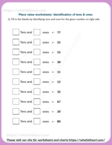 Place Value Worksheets for Grade 1 - Identify Tens and Ones - Your Home ...