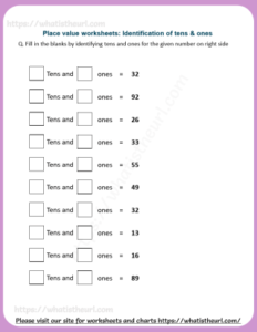 Place Value Worksheets for Grade 1 - Identify Tens and Ones - Your Home ...