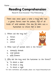 Reading Comprehension for Kids - The King and the Lucky Ava - Your Home ...