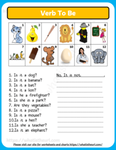 Verb To Be Worksheet - Includes Key - Your Home Teacher