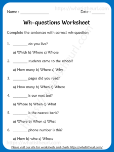 Wh Questions Worksheets for Grade 5 - Includes answer key - Your Home ...