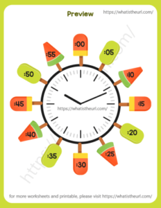 Clock Labels - Colorful ice cream Popsicle Stick Theme - Your Home Teacher