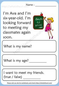 Kindergarten Reading Comprehension Passages - Your Home Teacher