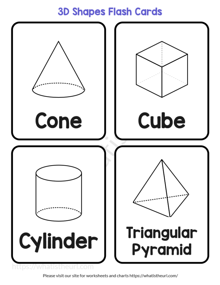 Printable 3D Shapes Flash Cards - Your Home Teacher