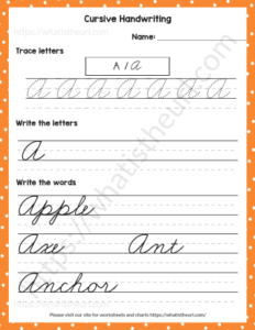 Cursive Handwriting Practice Worksheets - Exercise 2 - Your Home Teacher