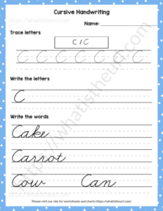 Cursive Handwriting Practice Worksheets - Exercise 2 - Your Home Teacher