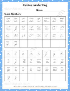 Cursive Handwriting Practice Worksheets - Exercise 1 - Your Home Teacher