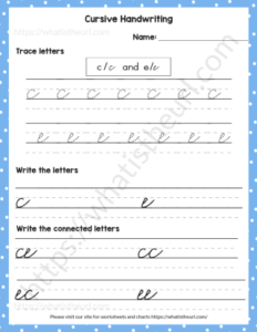 Cursive Handwriting Practice Worksheets - Exercise 1 - Your Home Teacher