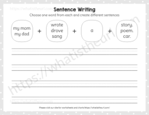 Creative sentence writing / making for kids - Your Home Teacher