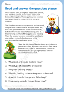 The Apple Tree - Reading Comprehension - Your Home Teacher