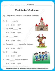 Verb To Be worksheets for Grade 2 - Exercise 4 - Your Home Teacher