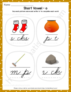 Kindergarten Short Vowels a e i o u worksheets - Your Home Teacher
