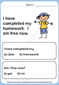 Kindergarten reading comprehension passages - Exercise 19 - Your Home ...