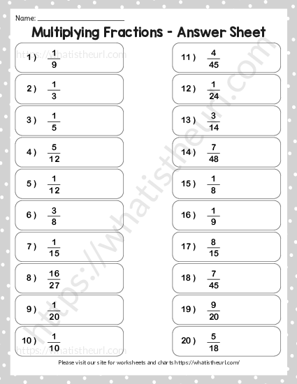 Multiplying Fractions for Grade 4 with Answer Key – Exercise 4 ...